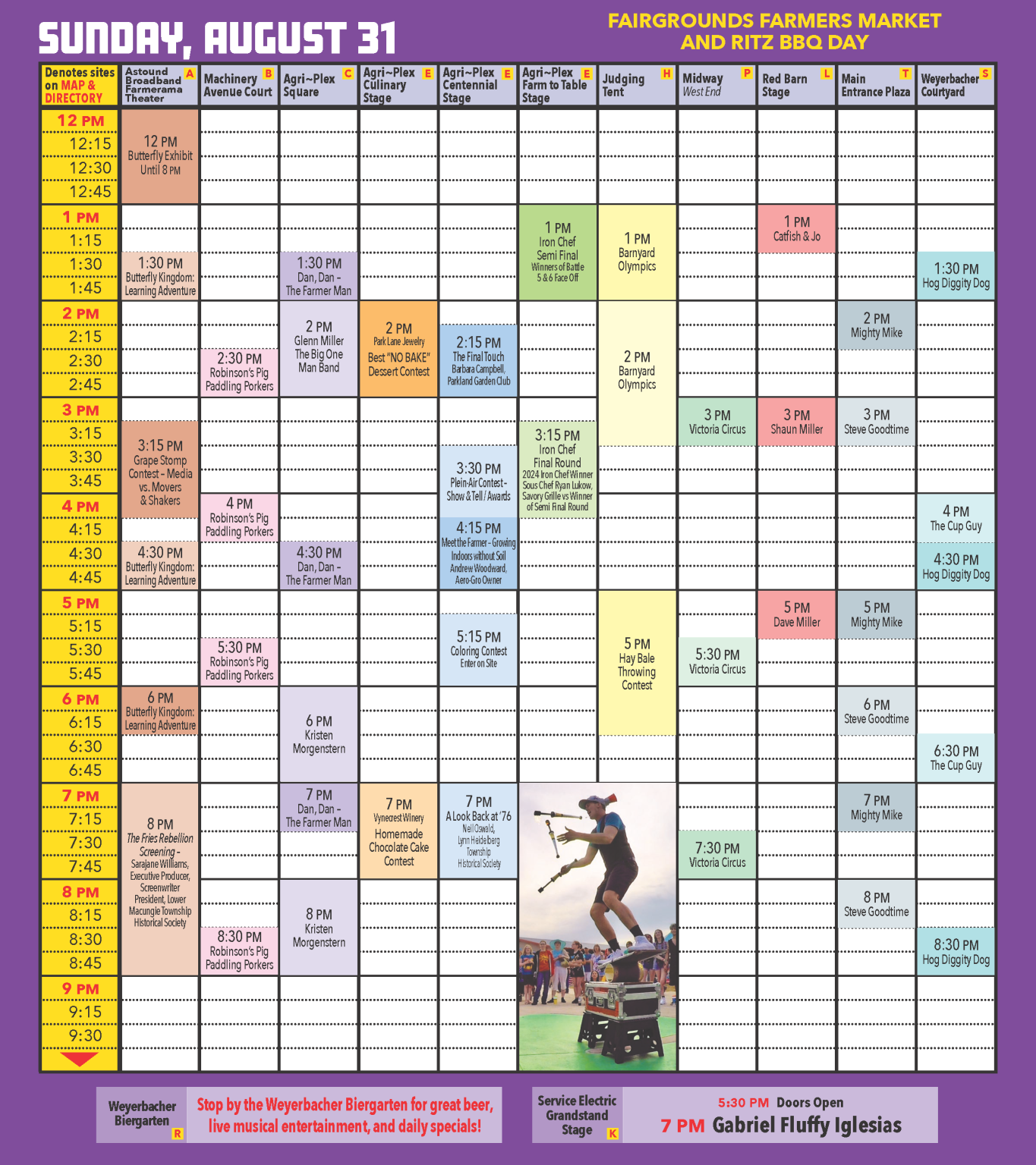 Schedule of Daily Events – Allentown Fair