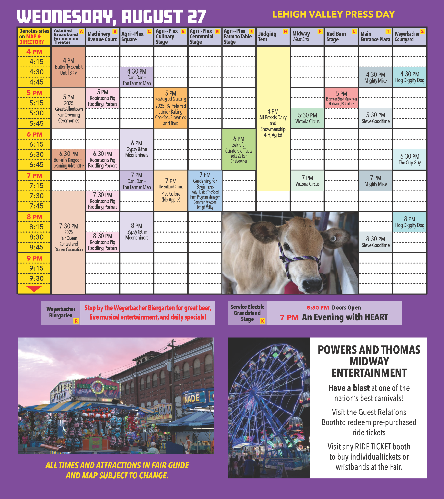 Schedule of Daily Events – Allentown Fair